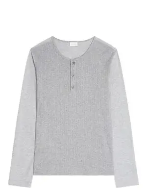 Dries Van Noten Button Ribbed T-shirt - Grey