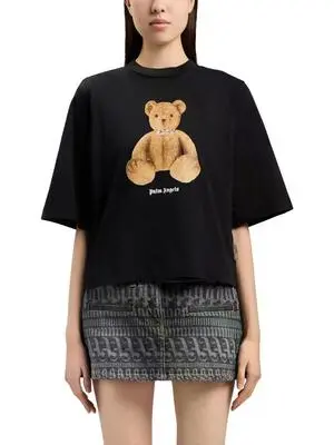 Palm Angels Bear-print Boxy T-shirt - Black