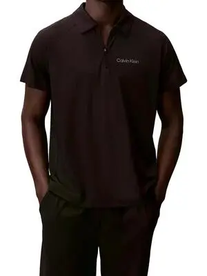 Calvin Klein Logo-detail Polo Shirt - Black