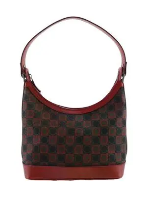 FERRAGAMO Gancini Canvas Shoulder Bag - Brown