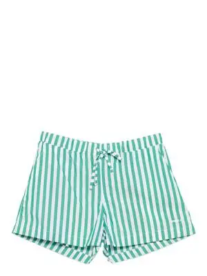 Hunza G Drawstring Striped Shorts - Green