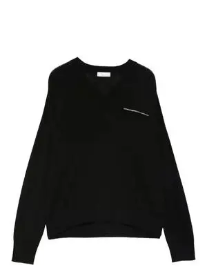 Peserico V-neck Long-sleeve Sweater - Black