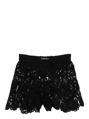 MAURIZIO BRASCHI Lace Mini Shorts - Black