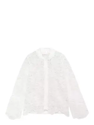 MAURIZIO BRASCHI Lace Zip-up Jacket - White