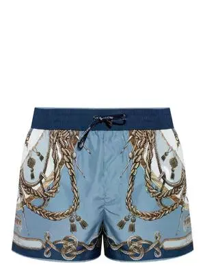 Dolce & Gabbana Printed Swim Shorts - Blue
