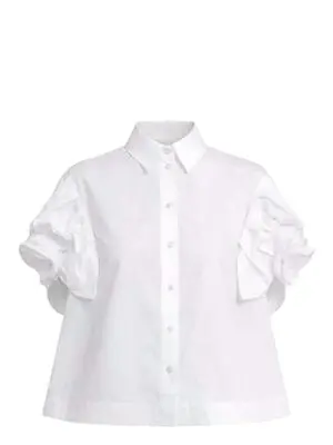 Simone Rocha Ruffled-sleeves Buttoned Shirt - White
