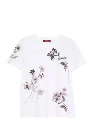Max Mara Floral Print T-shirt - White