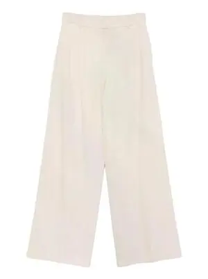 Max Mara Textured Wide Leg Trousers - Neutrals