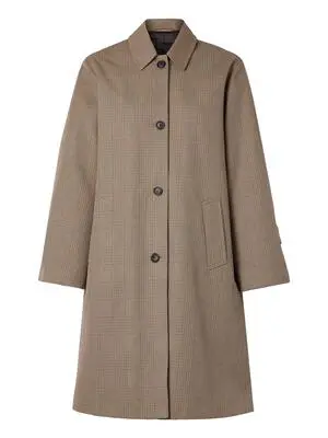 NILI LOTAN Watson Prince Of Wales Checked Trench Coat - Neutrals