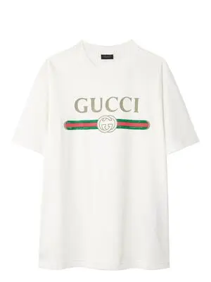 Gucci Oversized Printed Jersey T-shirt - White