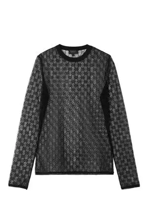 Gucci Gg Stretch-lace Top - Black