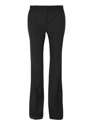 Alexander McQueen Grain De Poudre Wool Flared Pants - Black