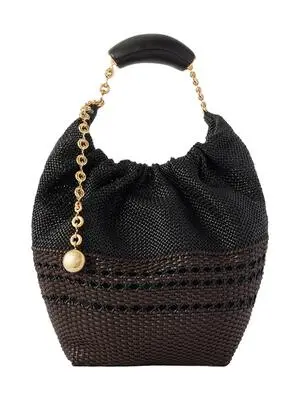Loewe Squeeze Small Woven Leather Tote - Black