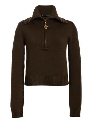 OSCAR DE LA RENTA Zip-Detailed Wool Sweater