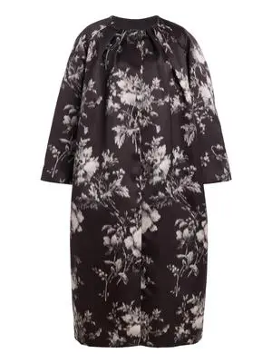 Oscar De La Renta Printed Satin Coat - Black/white