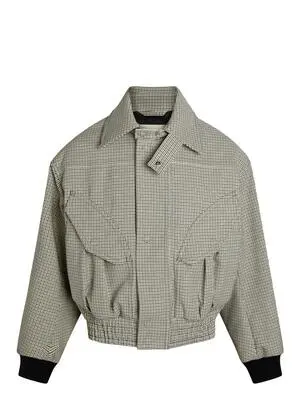 Dries Van Noten Houndstooth Woven Jacket - Grey