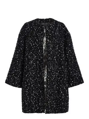 Oscar De La Renta Textured Twill Coat - Black/white