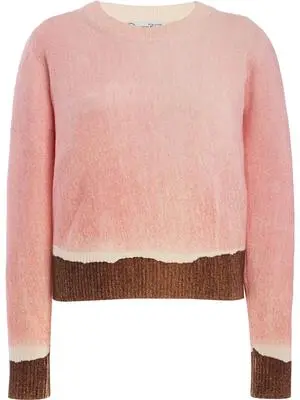 Oscar De La Renta Printed Wool Sweater - Pink