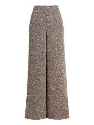 OSCAR DE LA RENTA Slubby Wool-Blend Tweed Straight-Leg Trousers