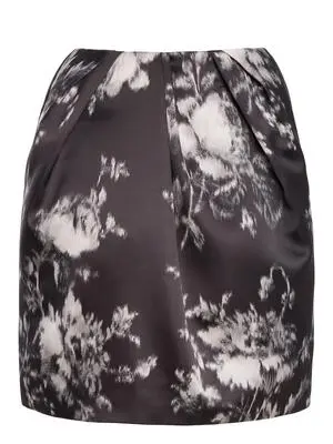 OSCAR DE LA RENTA Peony-Printed Mini Skirt