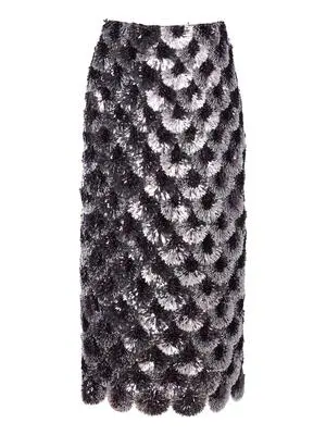 OSCAR DE LA RENTA Oscar De La Renta Scallop Embroidered Pencil Skirt