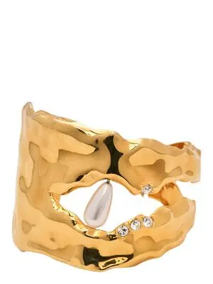 Oscar De La Renta Hammered Pearl Cuff - White