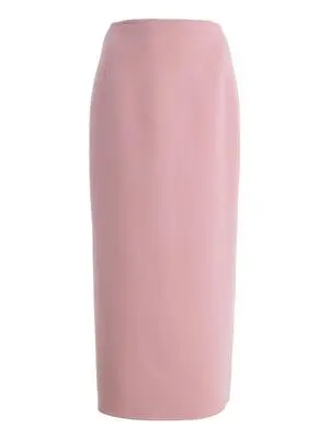 Oscar De La Renta Mid-rise Virgin-wool Midi Pencil Skirt - Pink