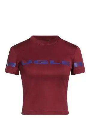 MUGLER Logo-print Cotton T-shirt - Red
