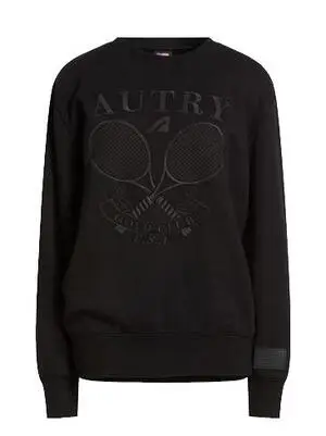 AUTRY Cotton Sweatshirt With Appliqués - Black