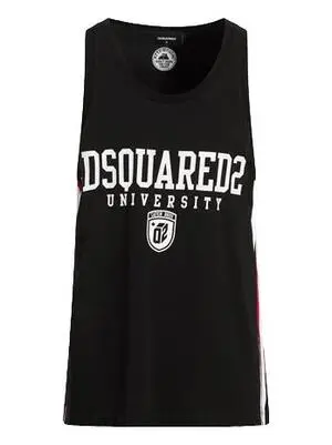 Dsquared2 Man Tank Top Black Size Xl Cotton Black