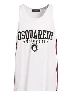Dsquared2 Man Tank Top Black Size Xl Cotton White