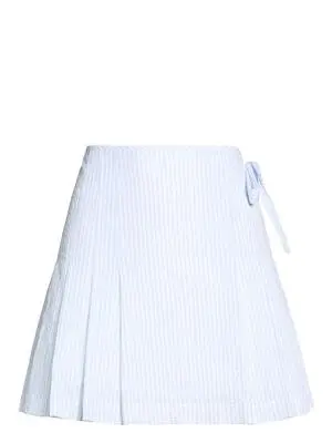 Sandro Mini Striped Seersucker Skirt - Blue