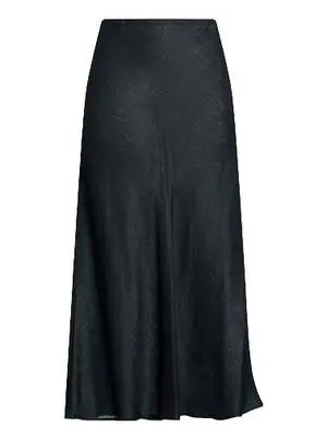 TWINSET Maxi Linen Flared Skirt - Black
