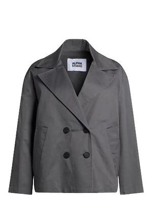 Alpha Studio Cotton Elastane Double-breasted Jacket - Grey