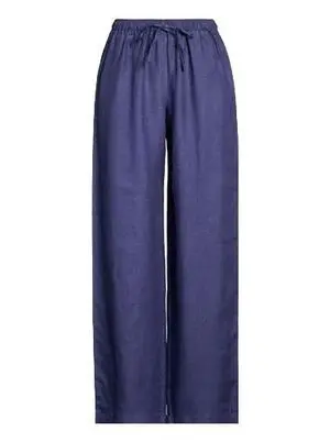 120% Lino 120% LINO Straight-Leg Linen Pants Blue
