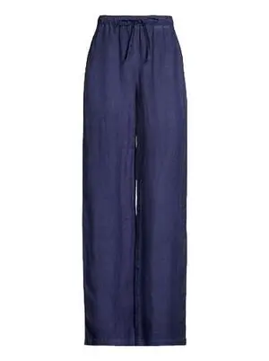 120% Lino 120% LINO Straight-Leg Linen Pants Navy