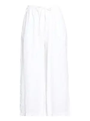 120% Lino Wide-leg Linen Pants - White