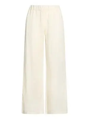 120% Lino Linen Wide-leg Pants - White