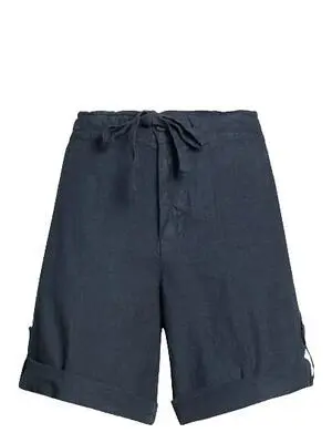 120% Lino Linen Solid Shorts - Navy