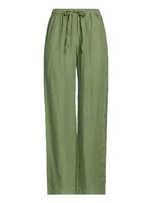 120% Lino Wide-leg Linen Pants - Green