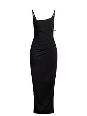 MUGLER Maxi Dress Viscose Elastane - Black