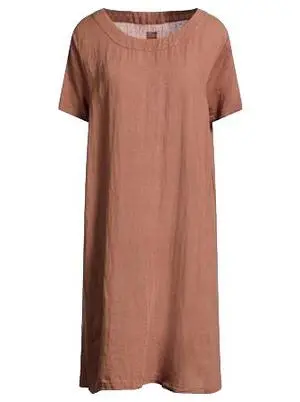 120% Lino Mini Linen Dress - Brown