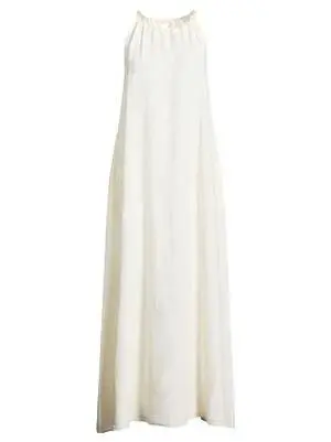 120% Lino Maxi Linen Dress - White