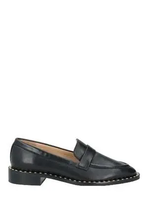 STUART WEITZMAN Leather Penny Loafers - Black