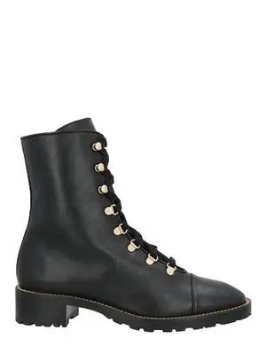 STUART WEITZMAN Lace-up Leather Ankle Boots - Black
