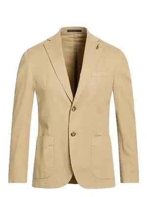 PAOLONI Blazer Size Cotton, Elastane - Beige