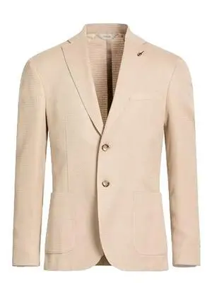 PAOLONI Blazer Size Cotton, Elastane - Beige