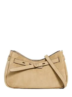 Tory Burch Romy Suede Zip Top Crossbody Bag - Butter