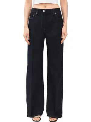 Helmut Lang Relaxed Bootcut Trousers - Navy Melange
