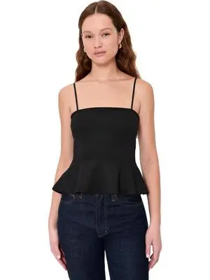 L'Agence Parisa Sleeveless Peplum Top - Black